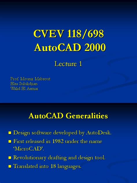 auto cad introduction lec 1 pdf auto cad visual basic for