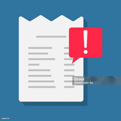 Payment Receipt Fail Error Reminder Expired Overdue Caution Alert Stock Illustration Download