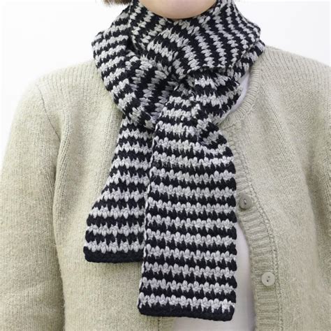 하운드 투스 스카프 Pattern Knitting