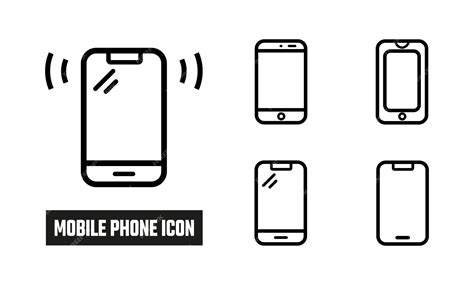 Premium Vector Mobile Phone Lineal Icon Symbol Vector Black Outline Mobile Phone Icon