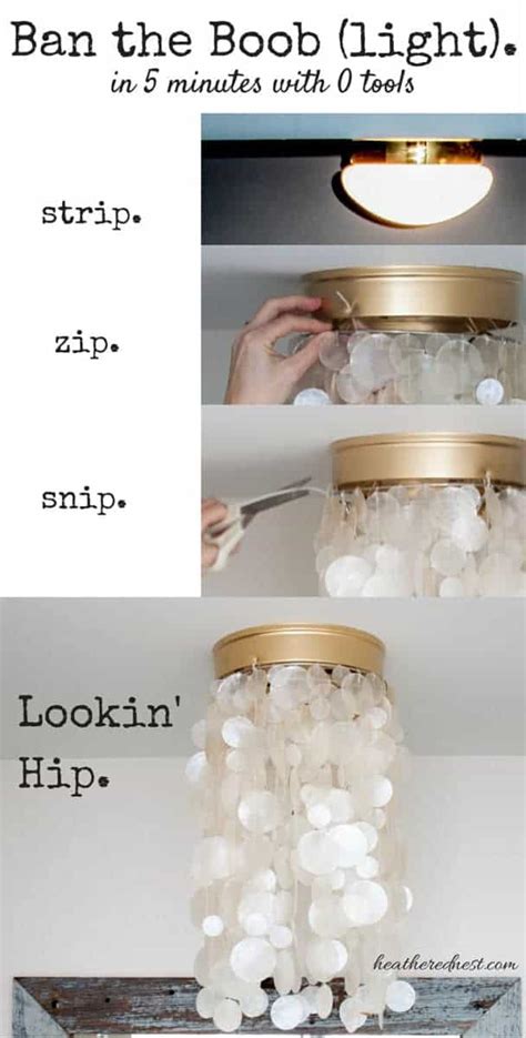 DIY Flush Mount Lighting 2 Ways To Modernize Boob Lights