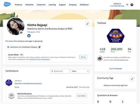 Salesforce Salesforceadmin 4starranger Careertransition… Nistha Bajpayi