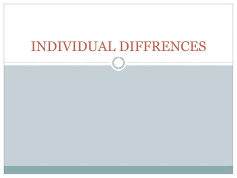 Individual Differences In Learners Pptx