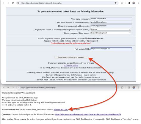 Invalid Url When Submitting For A Token For Pws Dashboard Ask A