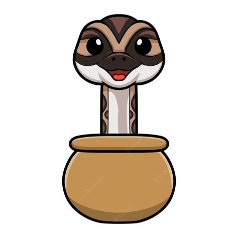 Premium Vector Cute Python Molurus Bivittatus Cartoon Inside The Sack