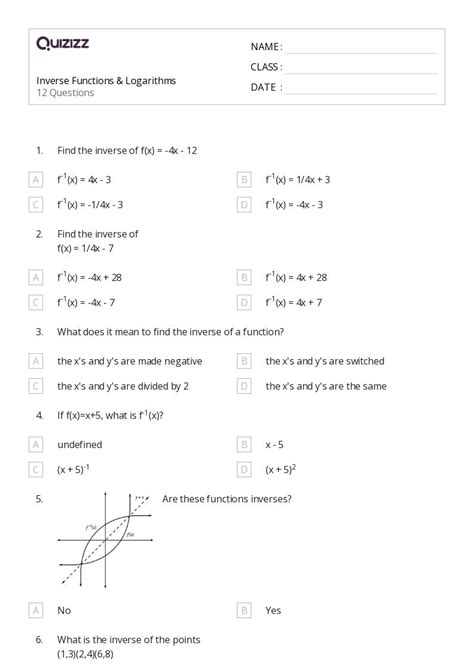 50 Logarithms Worksheets For 10th Grade On Quizizz Free Printable