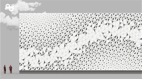 300 Triangle Facade With Curve Attractor Rhino Grasshopper