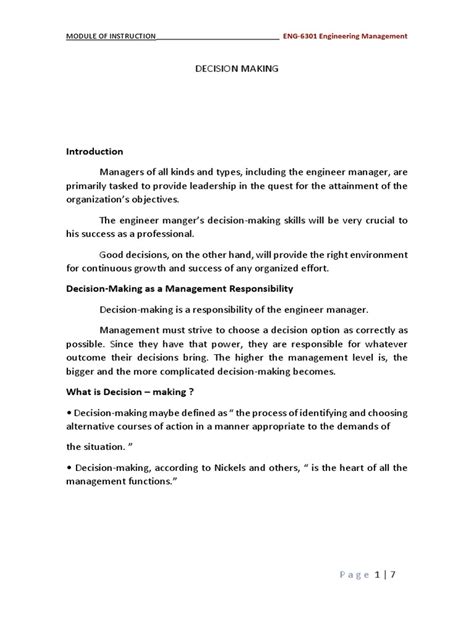 week 2 module 2 decision making pdf decision making evaluation