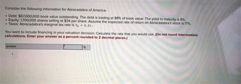 solved consider the following information for abracadabra of