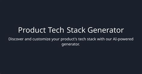 Product Tech Stack Generator Nicheprowler