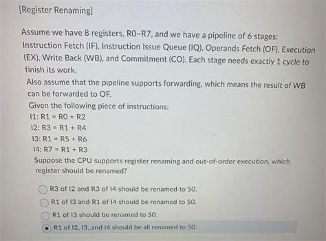 Solved Assume We Have 8 Registers R0 R7 And We Have A