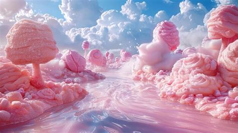 Pink Candy Land Dream Premium Ai Generated Image
