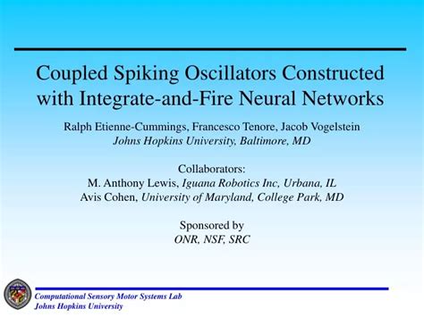 Ppt Coupled Spiking Oscillators Constructed With Integrate And Fire