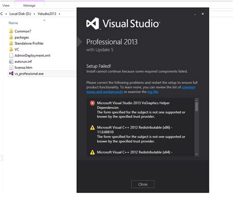 Máy đã Có Visual Studio 2010 Cài Thêm Visual Studio 2013 Thì Bị Lỗi