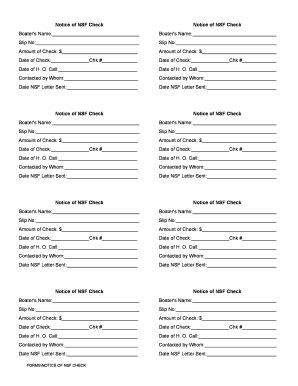 Fillable Online Notice Of NSF Check Cabrillo Isle Marina Fax Email Print PdfFiller