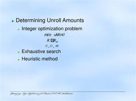 Ppt Optimizing Loop Performance For Clustered Vliw Architectures