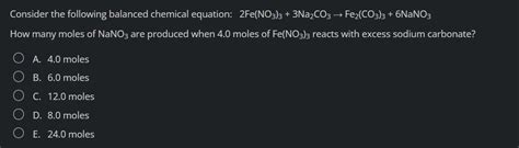 [Solved]: Consider the following balanced chemical equatio