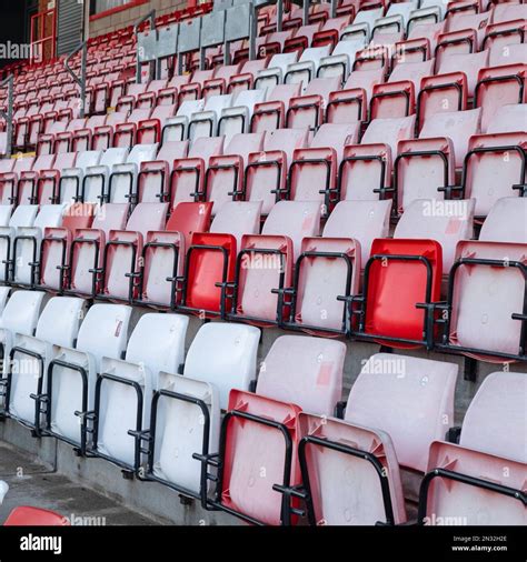 Patterns Formed By A Section Of Seating In An English Sports Stadium
