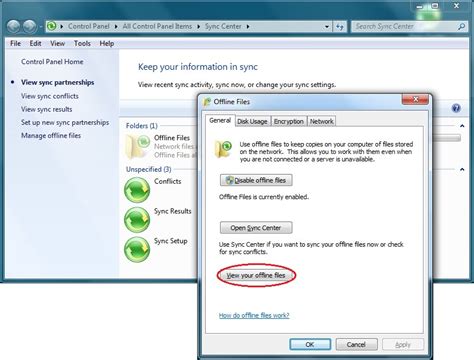 Sync Center Windows Intelligentnonli