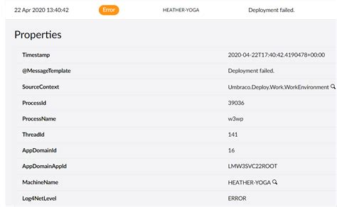 Get Deployment Errors Into The Detailed View In The Error Logs · Issue
