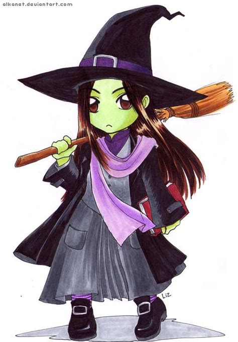 Chibi Elphaba By Alkanet On Deviantart Chibi Witch Anime