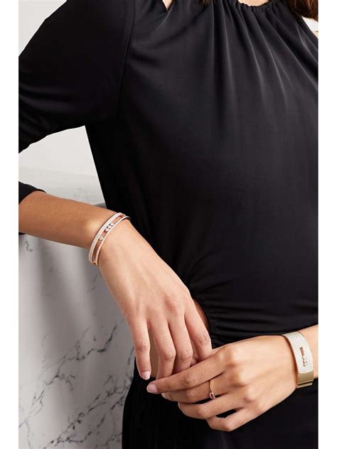 Messika Move Romane 18 Karat Rose Gold Diamond Bangle Net A Porter