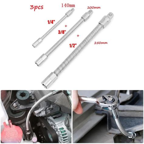 Toolstar Flexible Socket Extension Bar 1 2 1 4 3 8 Shaft Drive Ratchet Wrench Extender Lazada Ph