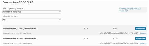 Mysql Odbc Settings For Siw