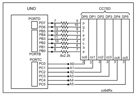 How To Wire A 6 Digit 7 Segment Display Displays Arduino Forum