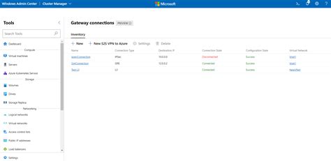 windows admin center를 사용하여 azure 로컬 게이트웨이 연결 관리 azure local