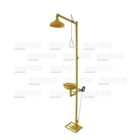 Stainless Steel Bowl Floor Mounted Emergency Shower And Eyewash With Foot