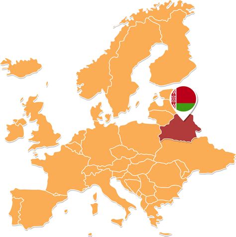 Belarus Map In Europe Belarus Location And Flags 24584096 Png