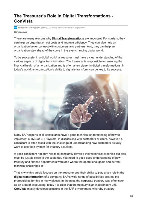 Ppt The Treasurers Role In Digital Transformations Convista