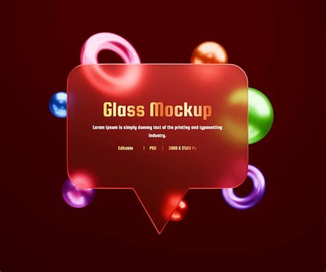 Premium Psd 3d Landing Page Mockup With Glass Morphism Effect Or 3d Web Interface Presentation