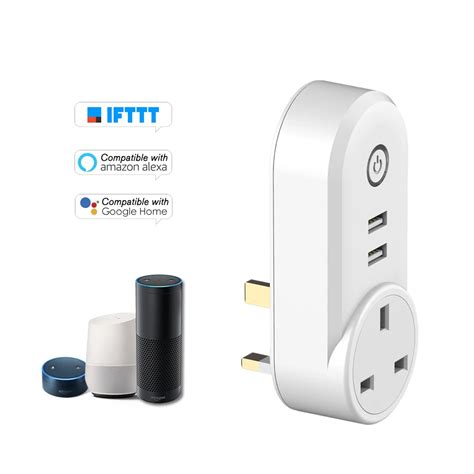 Wifi Smart Plug Wireless Remote Control Timing Function Smart Socket With Dual Usb Outlets Voice