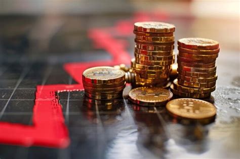 Bitcoin Stack On Bearish Chart Premium Ai Generated Image