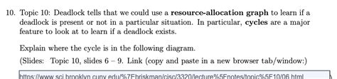 Solved Topic 10 Deadlock Tells That We Could Use A