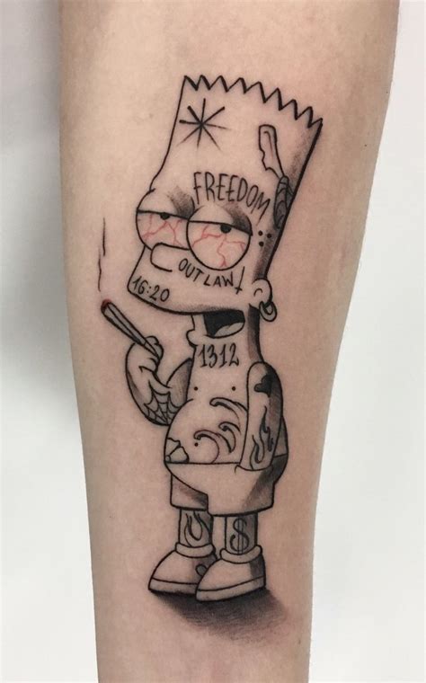Bart Simpson Tatuagem Dos Simpsons Tatuagem Carpediem Tatuagens Retro Tattoos Für Jungs