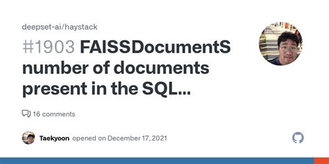 Faissdocumentstore Number Of Documents Present In The Sql Database Does Not Match The Number Of
