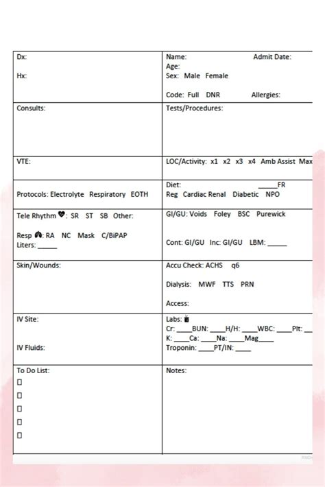 Nurse Report Sheet Printable Portal Tutorials My Xxx Hot Girl