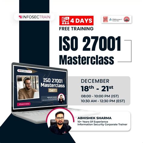 Infosec Train On Linkedin Hurry We Are Live With Abhishek Iso 27001 Masterclass 📅 𝐃𝐚𝐭𝐞