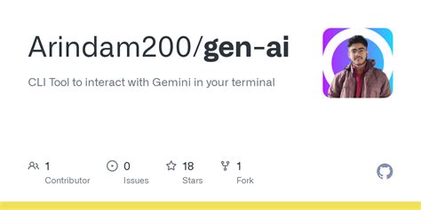 Github Arindam200gen Ai Cli Tool To Interact With Gemini In Your Terminal