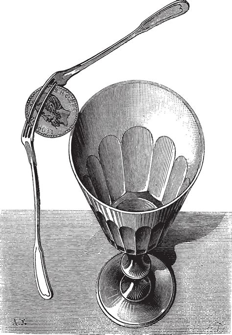 Fig 2 The Balancing Forks Magic Trick Vintage Engraving 35394425