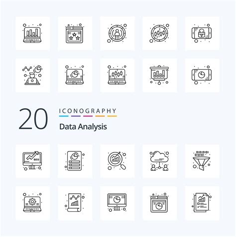 20 Data Analysis Line Icon Pack Like User Data Report Business Seo 18512522 Vector Art At Vecteezy