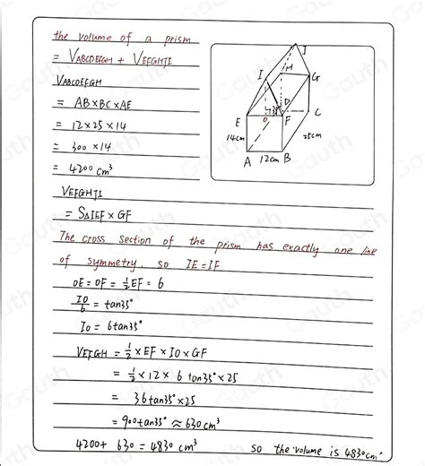 Solved 9 The Diagram Shows A Prism The Cross Section Of The Prism Has Exactly One Line Of