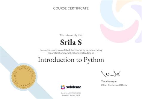 completed python course from sololearn srila s posted on the topic linkedin