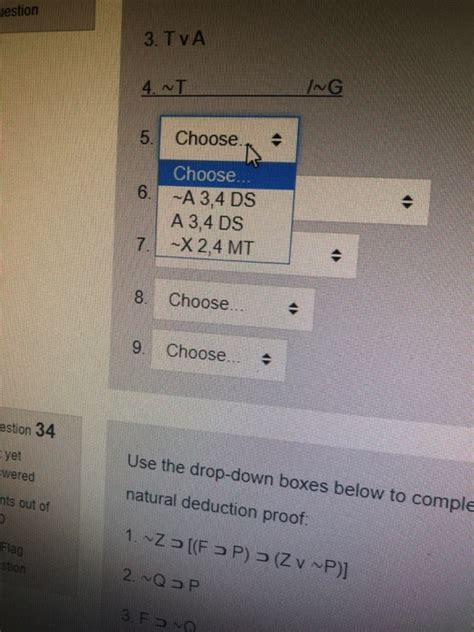 Solved Use The Drop Down Boxes Below To Complete The Chegg
