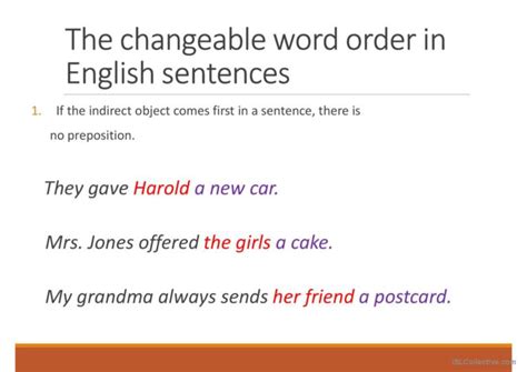 Direct And Indirect Objects Grammar English ESL Powerpoints