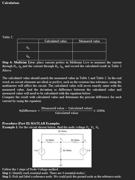 Solved Procedure Part I Multisim Live The Node Voltage