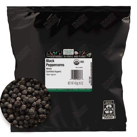 Free Shipping Frontier Co Op Whole Black Peppercorns 16 Oz Bag